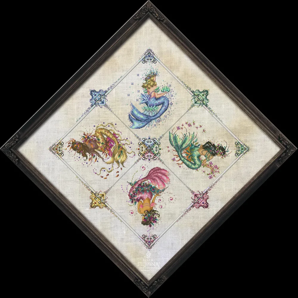 Seasons Mermaid Mandala : Charting Creations | Unique Counted Cross ...