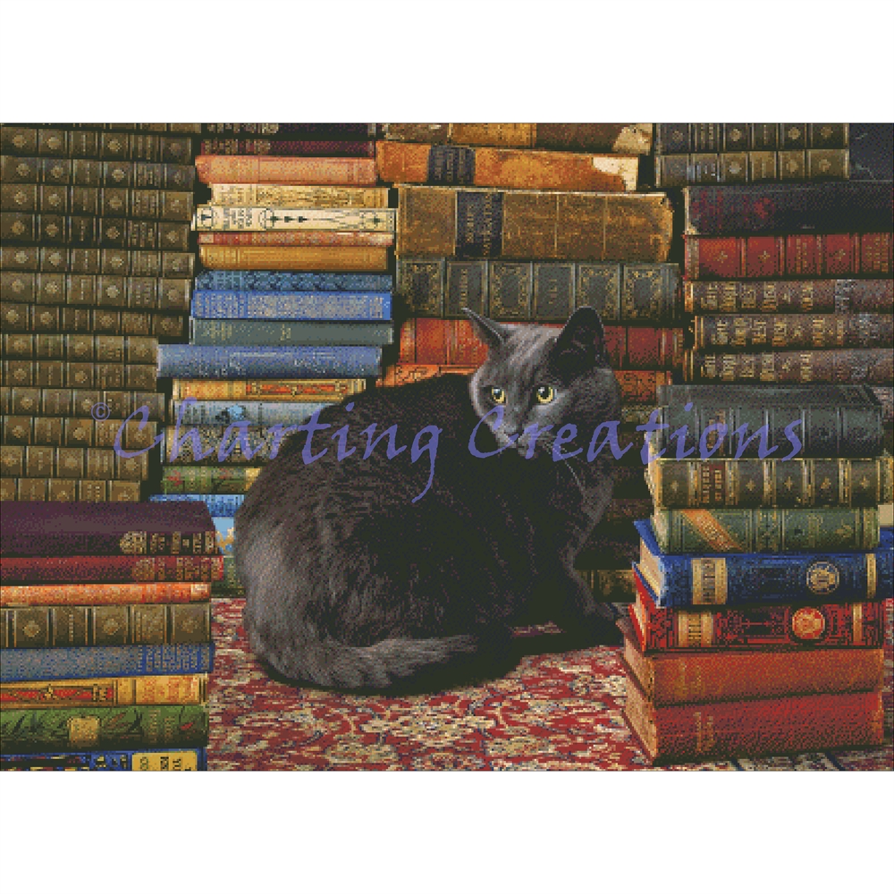 Library Cat : Charting Creations | Unique Counted Cross Stitch Patterns ...