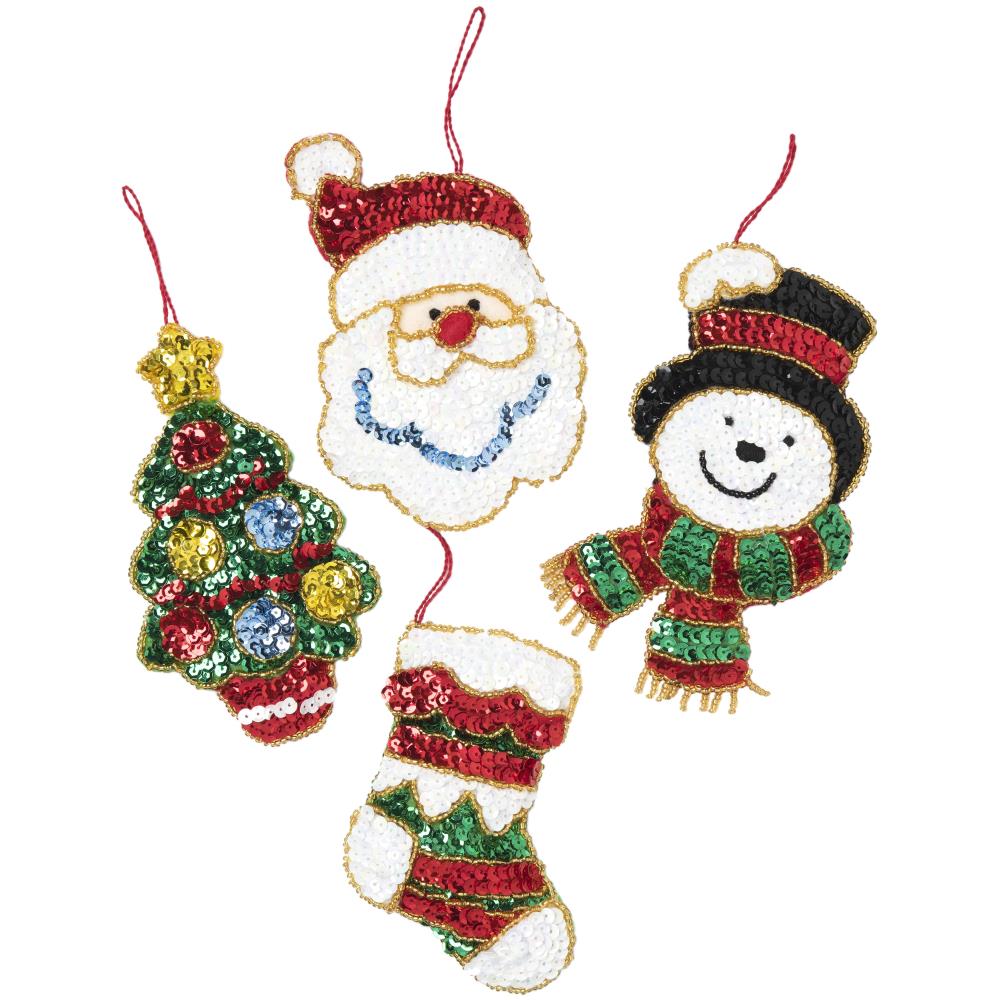 Felt Ornaments Glitz Santa Applique Kit Set [89263E] - $18.99 USD ...