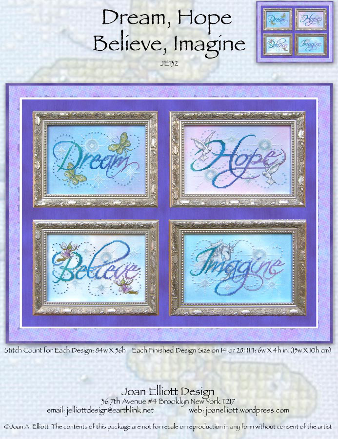 Dream, Hope, Believe, Imagine : Charting Creations | Unique Counted ...