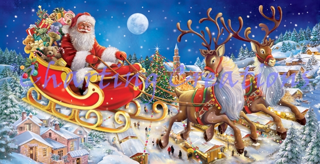 Santa's On His Way : Charting Creations | Unique Counted Cross Stitch ...